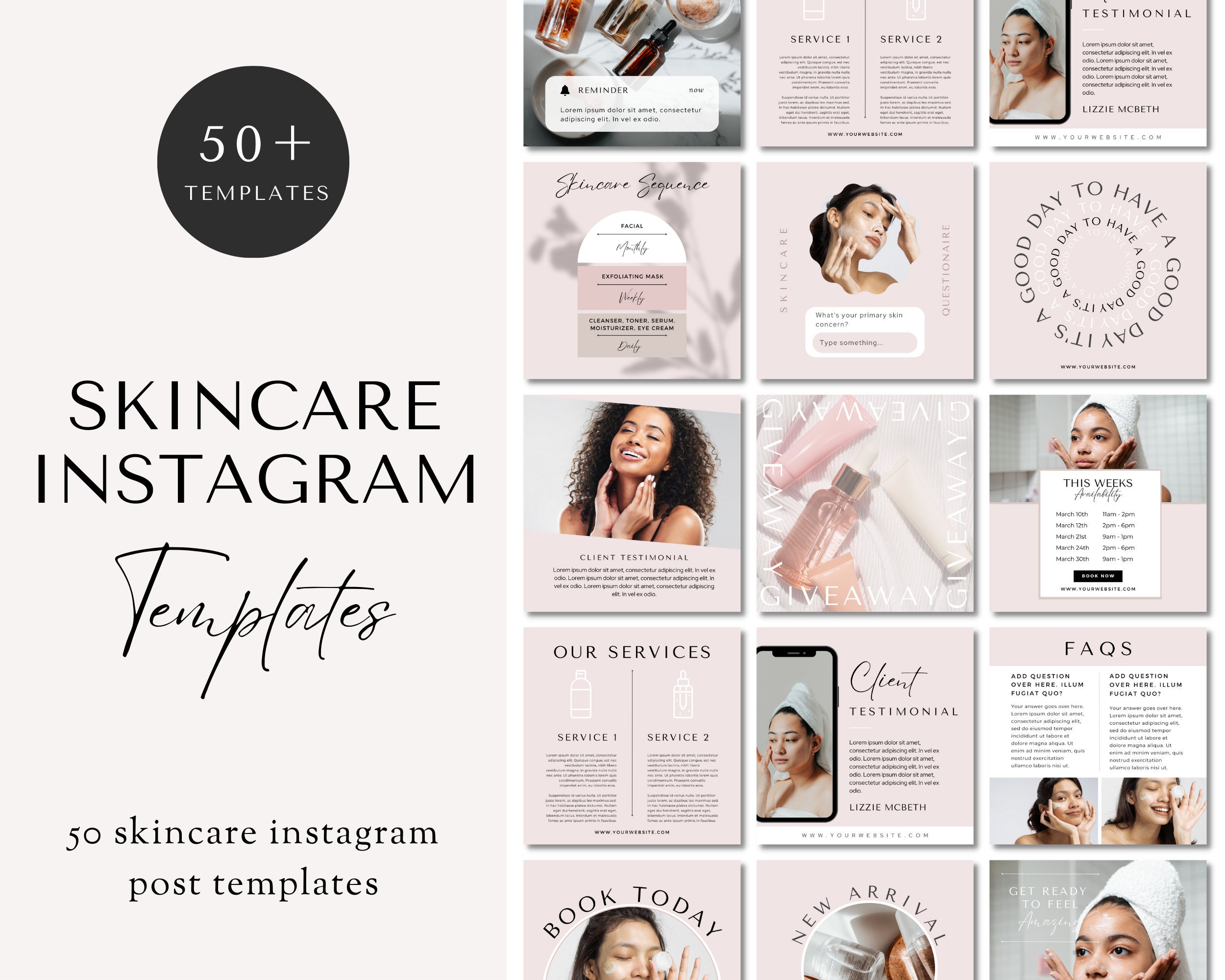 Skincare Instagram Template, Skincare Instagram Post, Skincare ...
