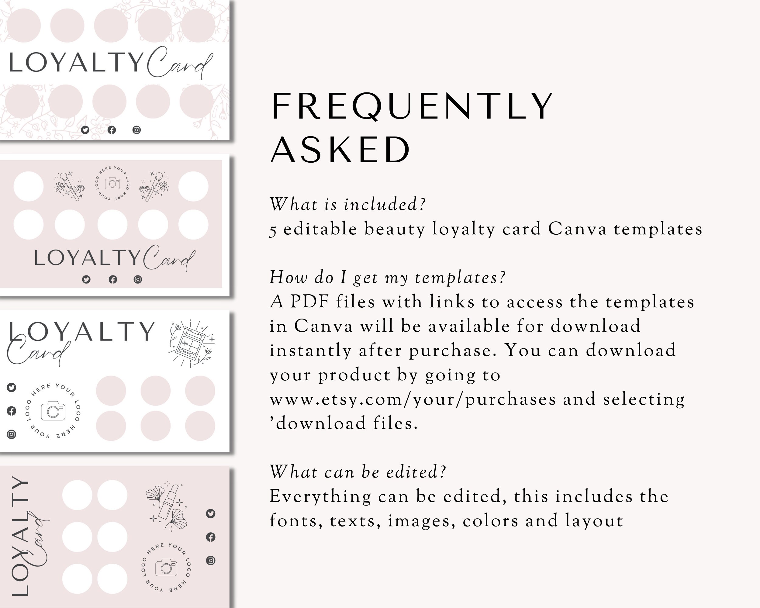 Loyalty Card Stamp, Loyalty Card Template, Loyalty Card Nails, Loyalty ...