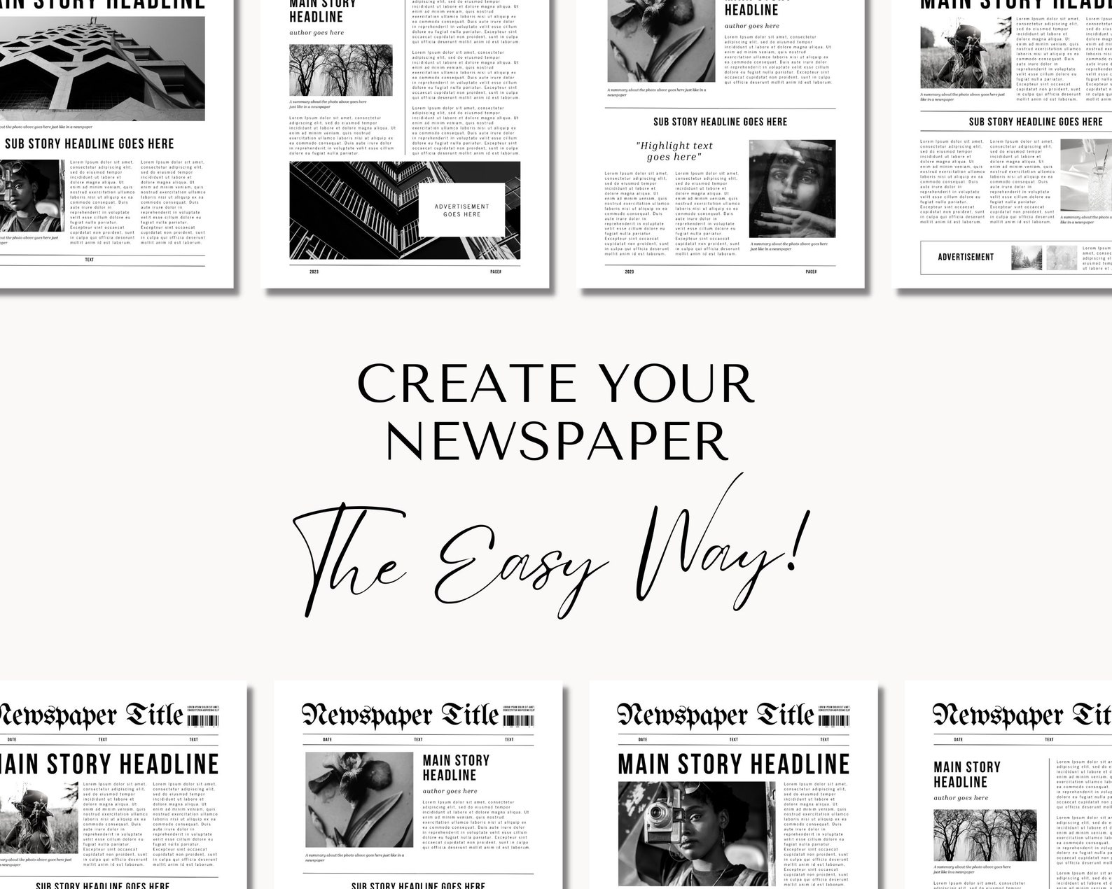 Newspaper Canva Template, Newspaper Printable, Wedding Program ...