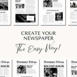 Newspaper Canva Template, Newspaper Printable, Wedding Program ...