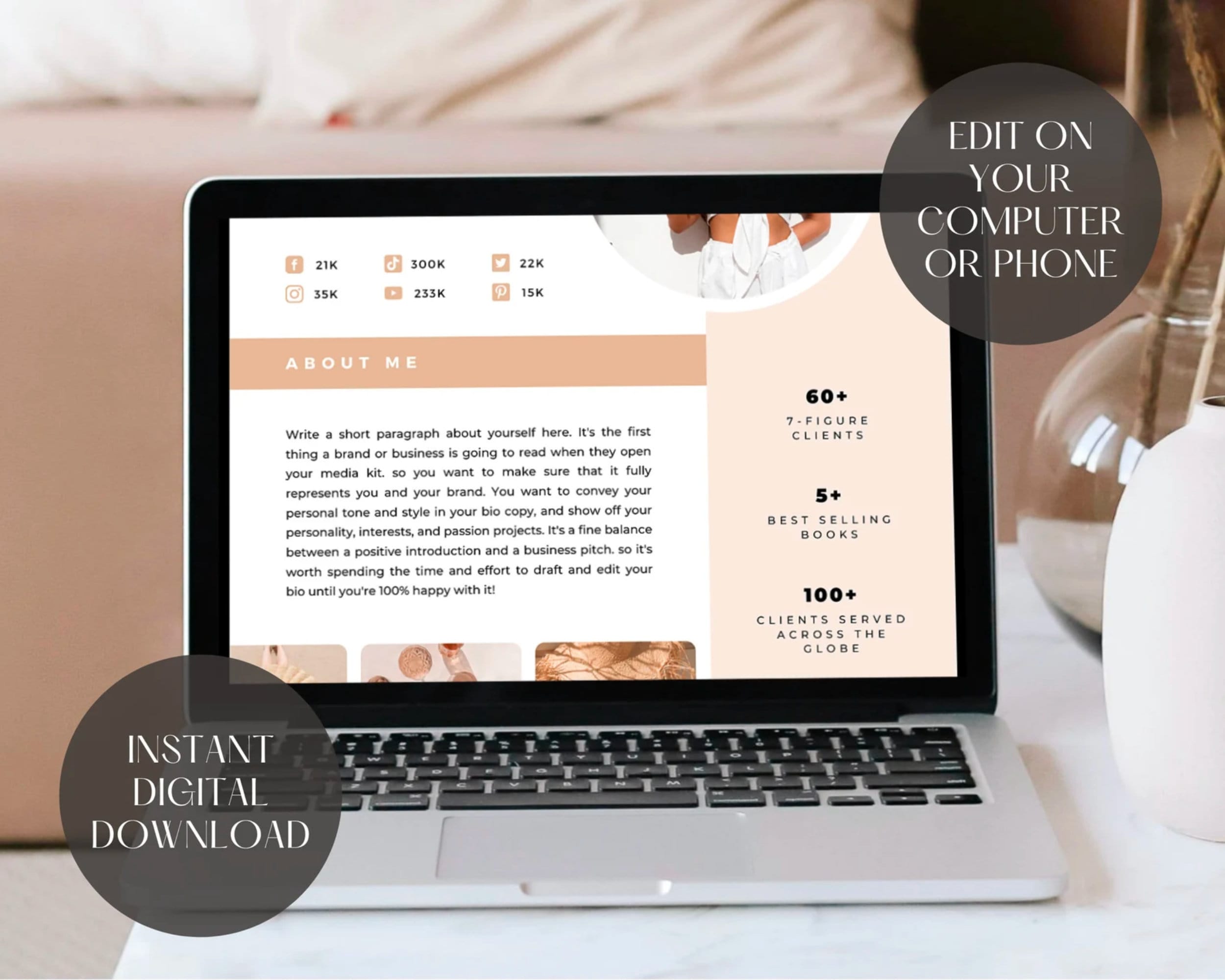 Two Page Media Kit Influencer Rate Sheet Template Influencer - Etsy