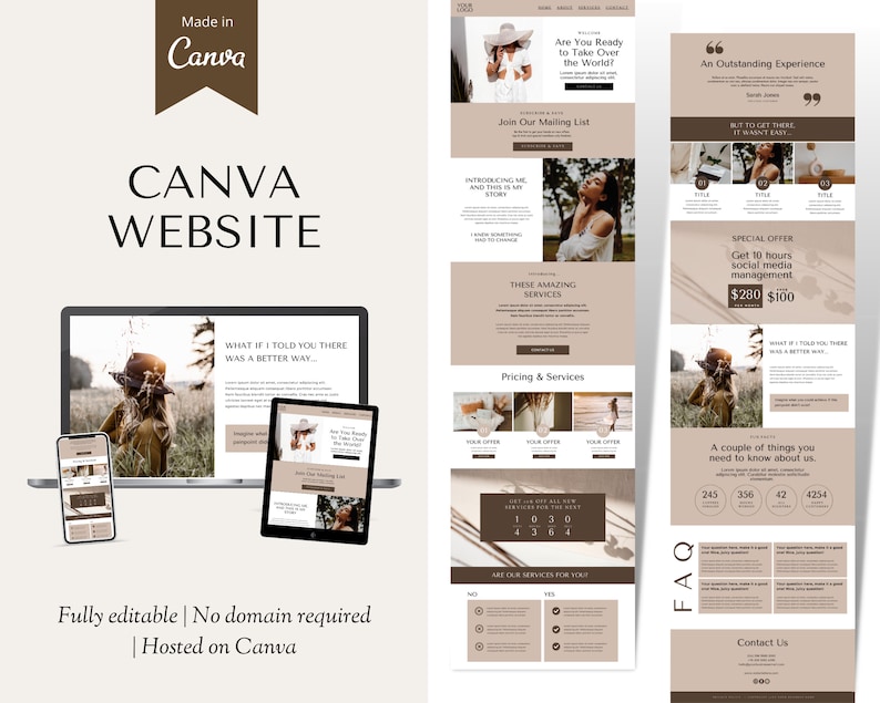 Canva Website Template, Website Templates, Done for You Website, Canva ...