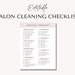 Salon Cleaning Checklist Editable, Cleaning Checklist Canva Template ...