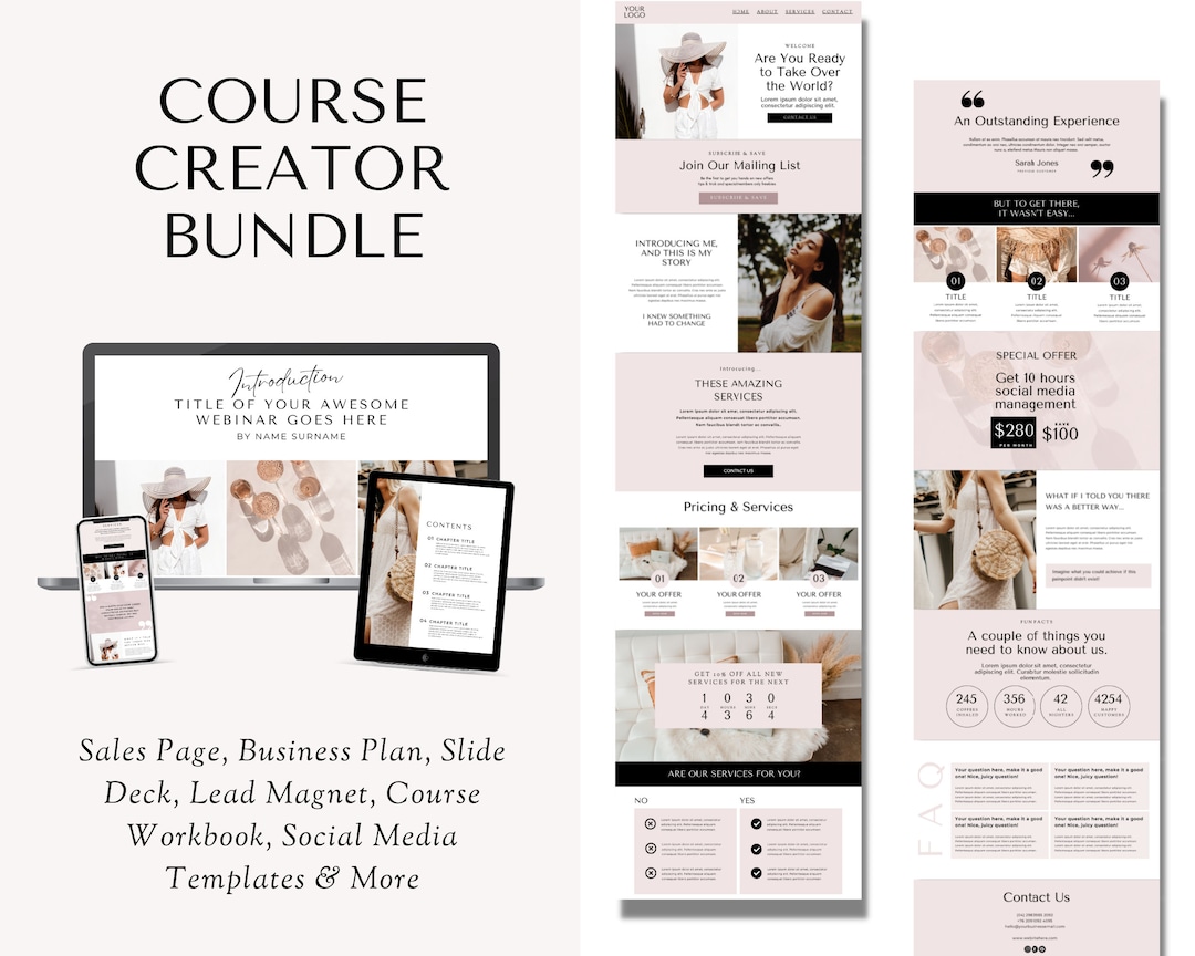 Course Template, Course Creator, Course Canva Template, Course Creator ...