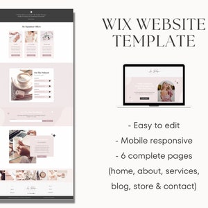 Wix Website Template Pink, Wix Template, Pink Website Template, Website ...