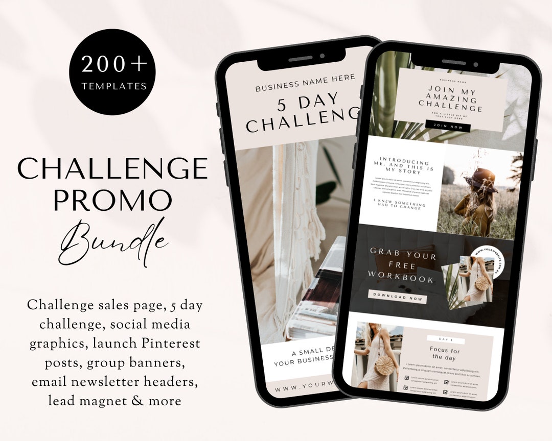 5 Day Challenge Bundle, Launch Canva Templates, Launch Sales Page ...