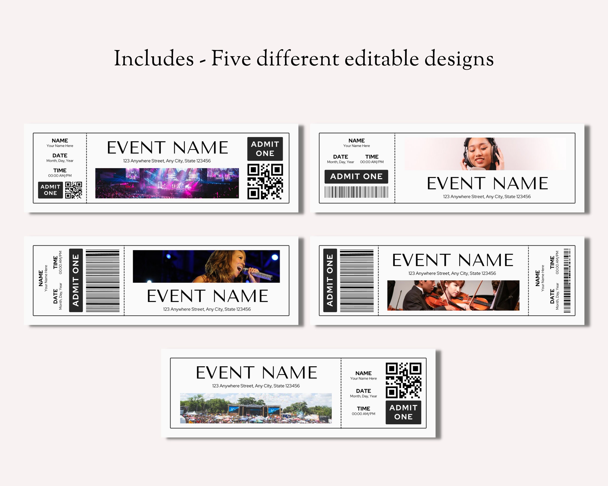 Event Ticket Template, EDITABLE DIY Event Printable, Surprise Getaway, Invitation, Christmas ...