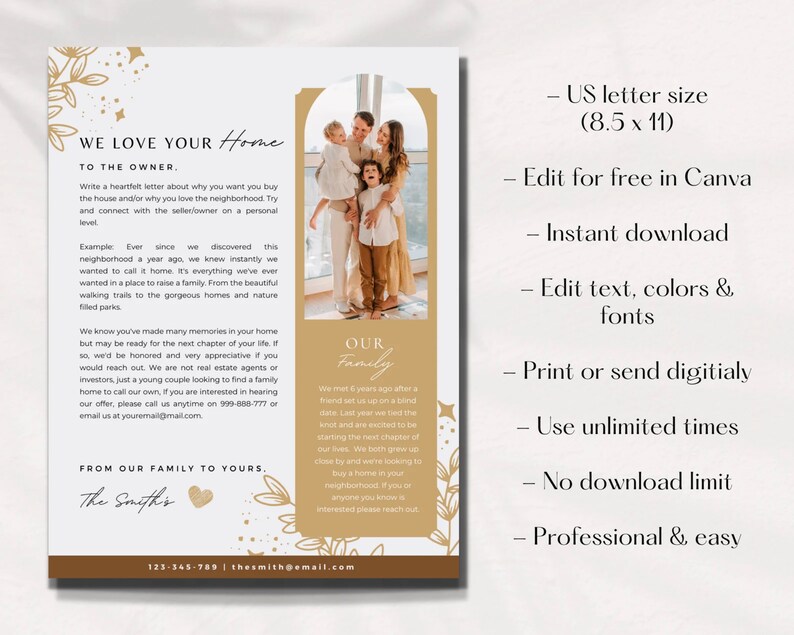 Editable Letter to Seller Template, Home Buyer Offer Letter, Home Offer ...