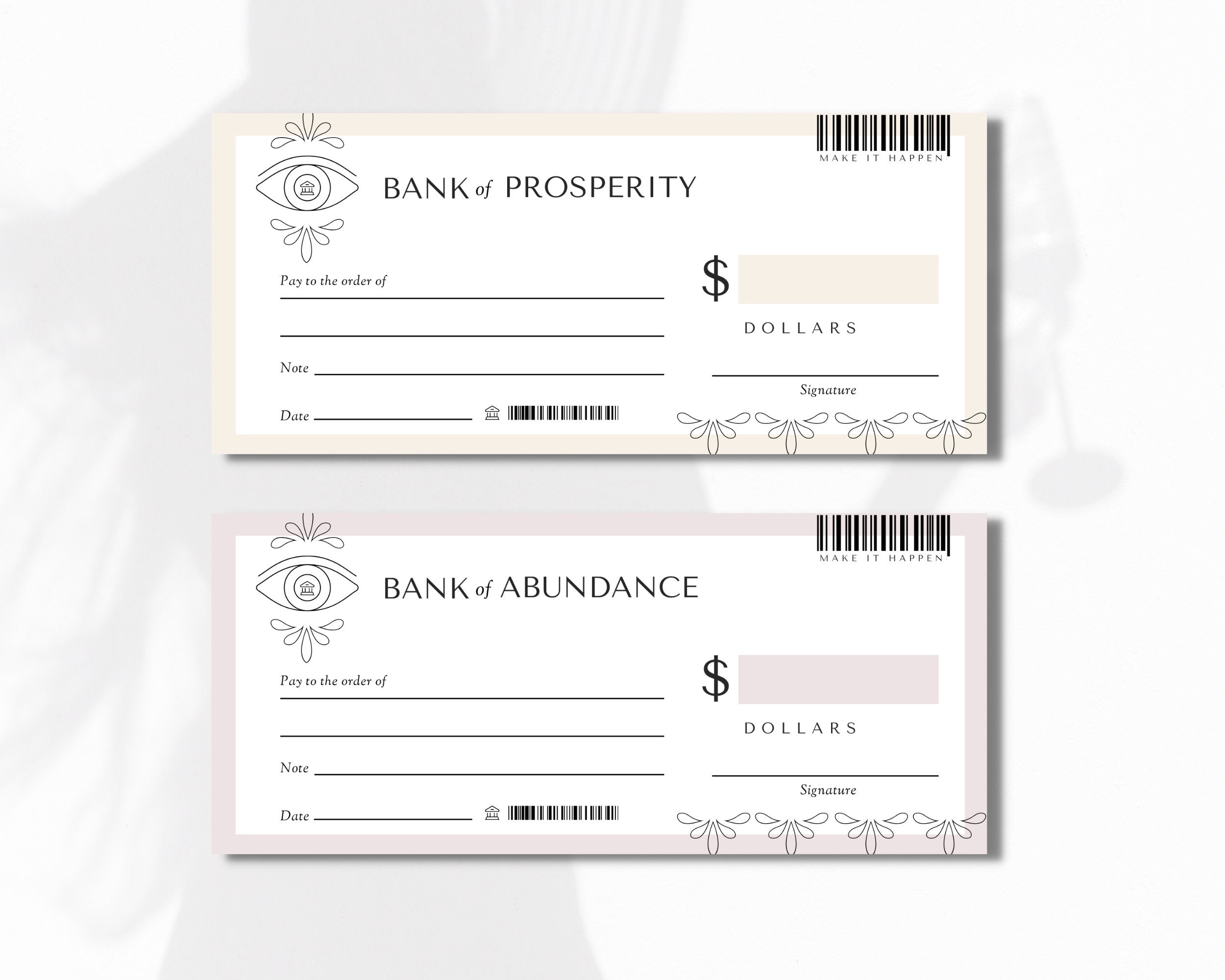 Manifestation Cheque, Vision Board Cheque, Law of Attraction Printable ...