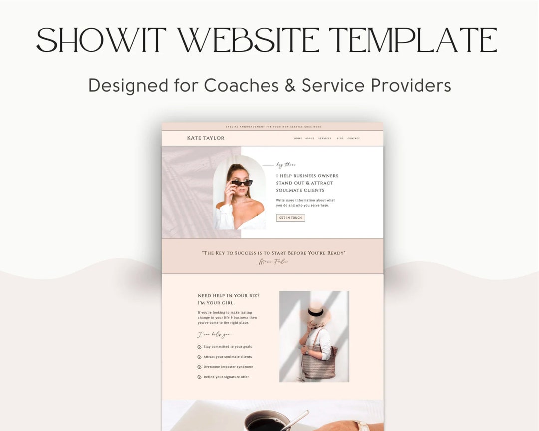 Showit Website Template, Website Template for Coaches, Showit Website ...