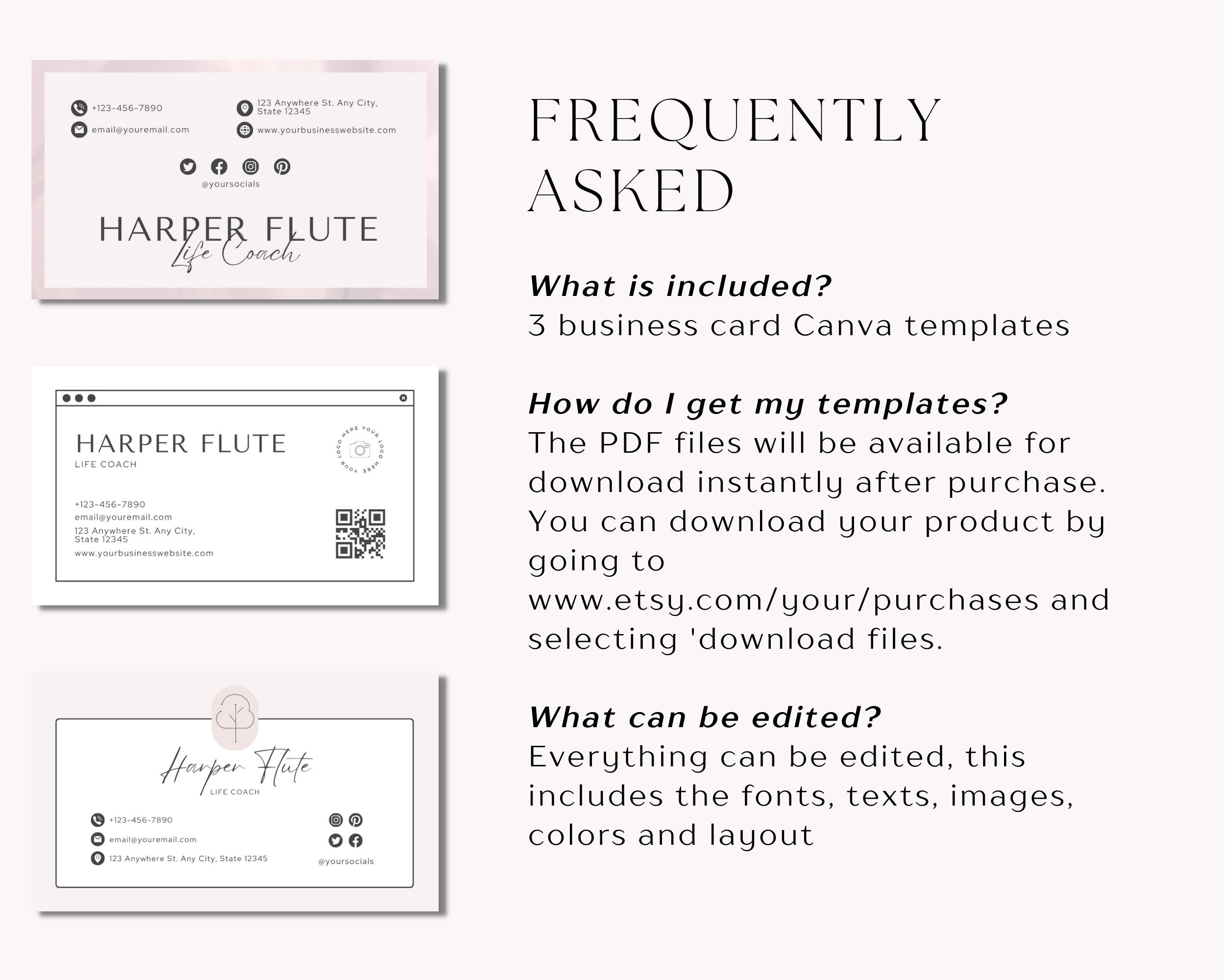 Freelancer Business Cards, Business Cards Online Business, Canva ...
