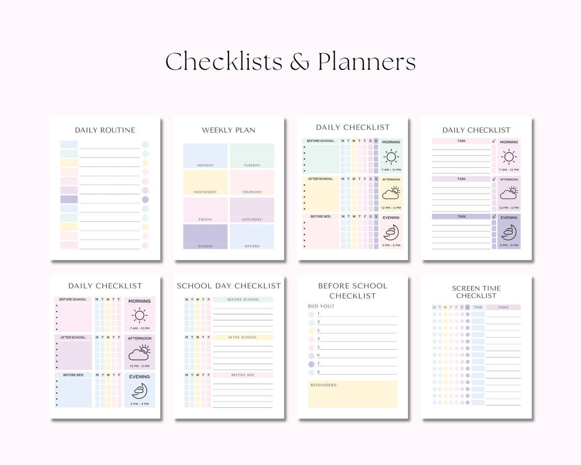 Behavior Chart Bundle for Kids, Good Behavior Checklist, Children ...