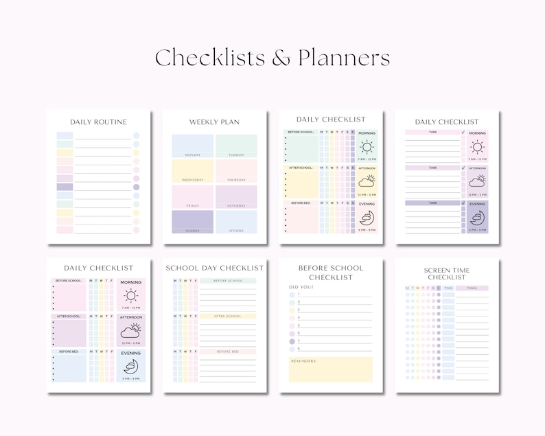 Behavior Chart Bundle for Kids, Good Behavior Checklist, Children ...
