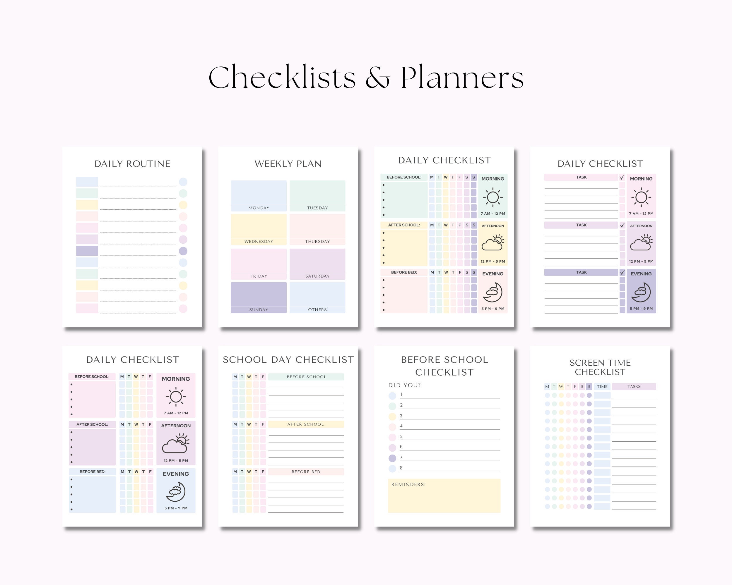 Printable PDF Behavior Chart, Kids Behavior Chart, Printable Chore ...