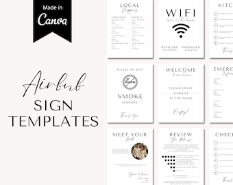 Airbnb Sign Bundle, Airbnb Signage, Airbnb Wifi Sign, Airbnb Host Signs ...