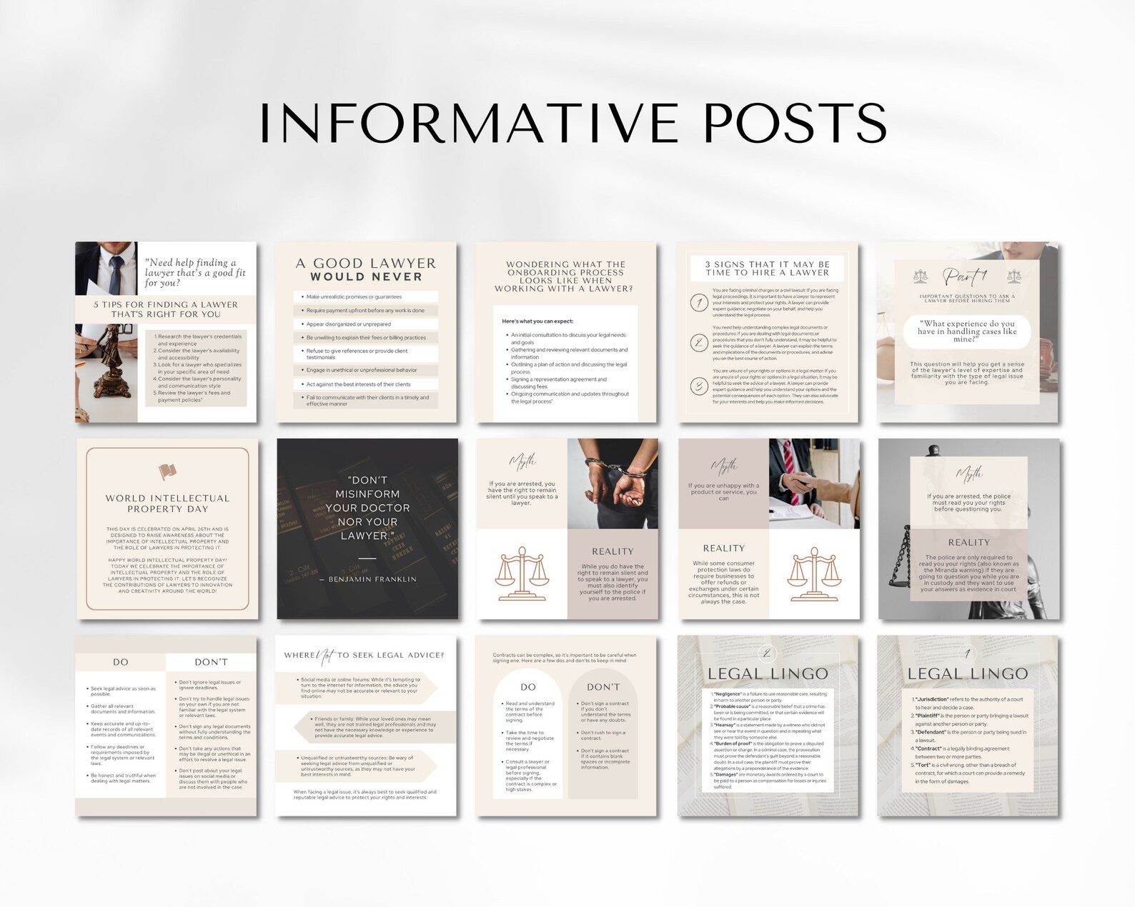 Law Firm Social Media Templates, Lawyer Facebook Post, Attorney ...