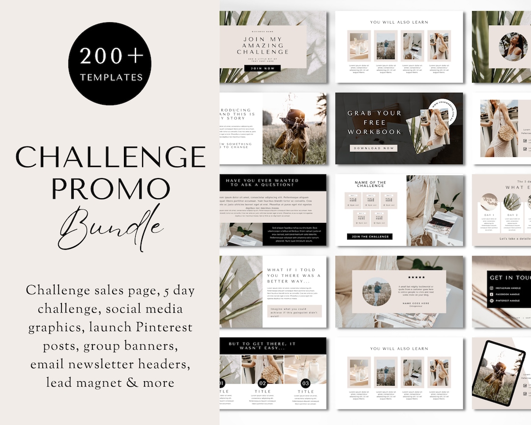 Coach Challenge Template, 5 Day Challenge Bundle, Launch Canva ...