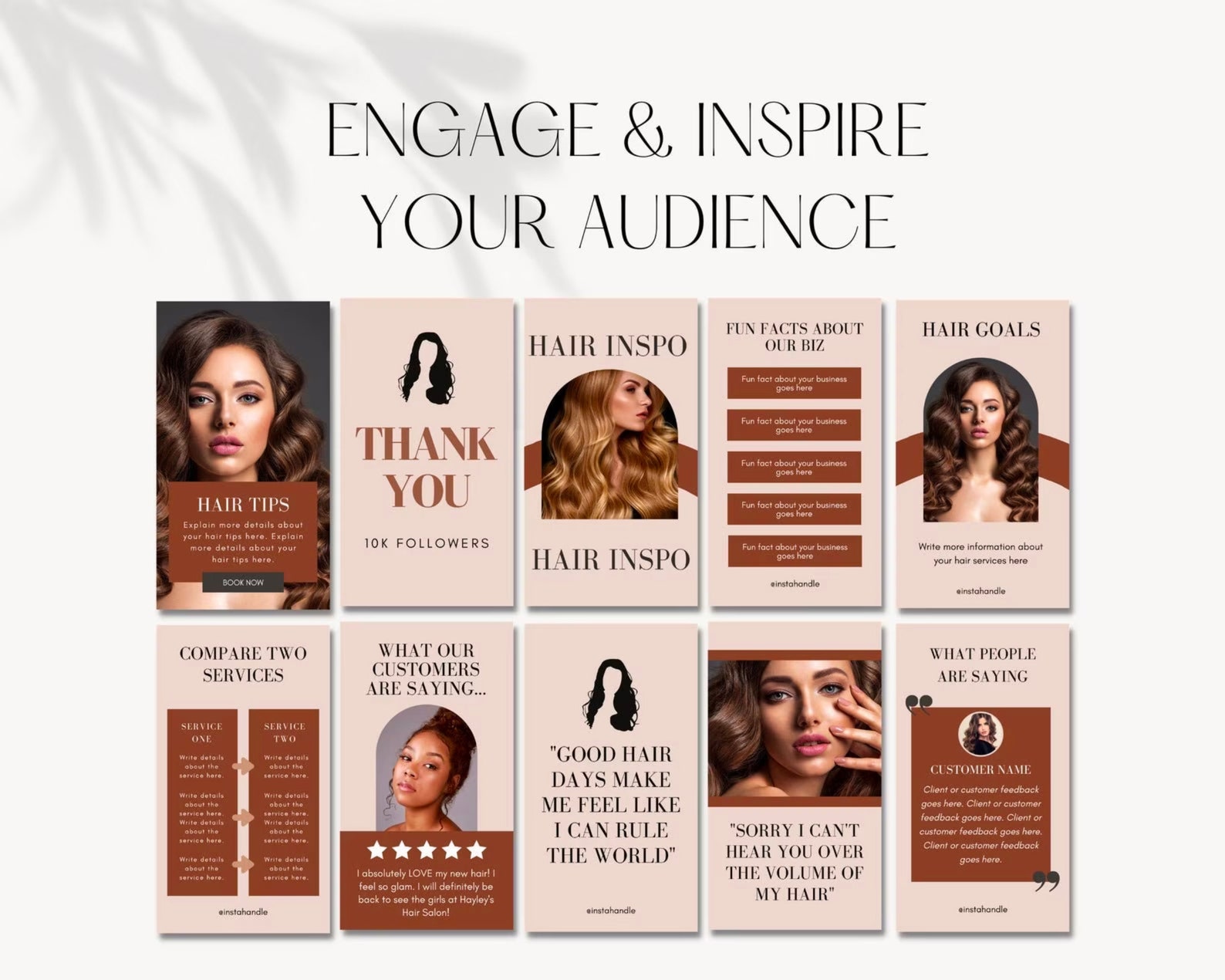 Hair Salon Templates Canva, Hair Instagram Story Templates, Beauty ...