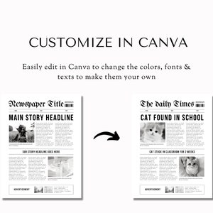 Newspaper Canva Template, Newspaper Printable, Wedding Program ...