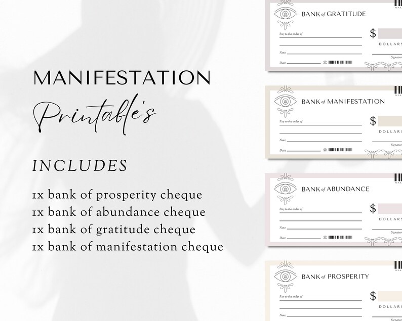 Manifestation Cheque, Vision Board Cheque, Law of Attraction Printable ...