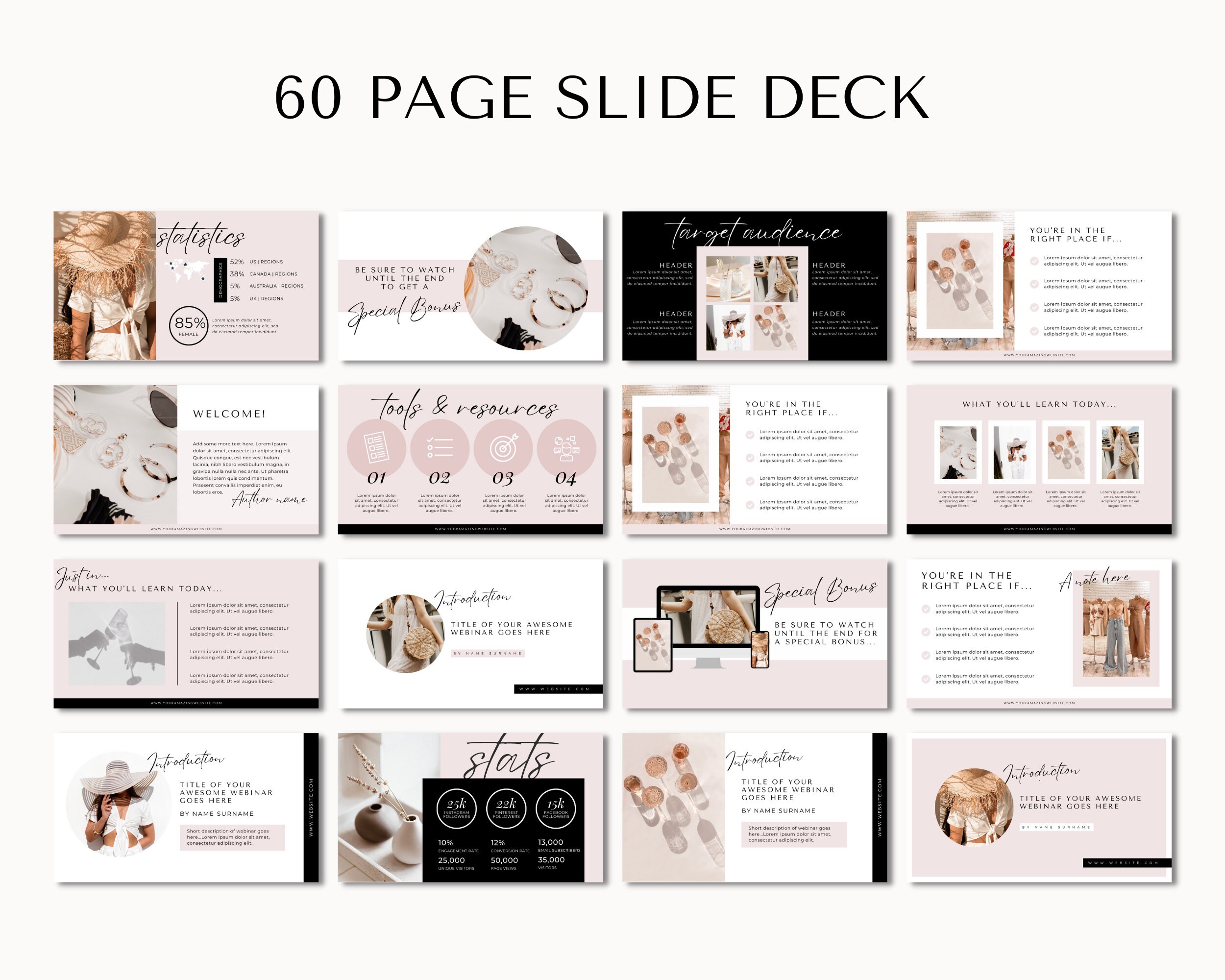 Webinar Slide Deck Canva Template Pitch Deck Template Course - Etsy