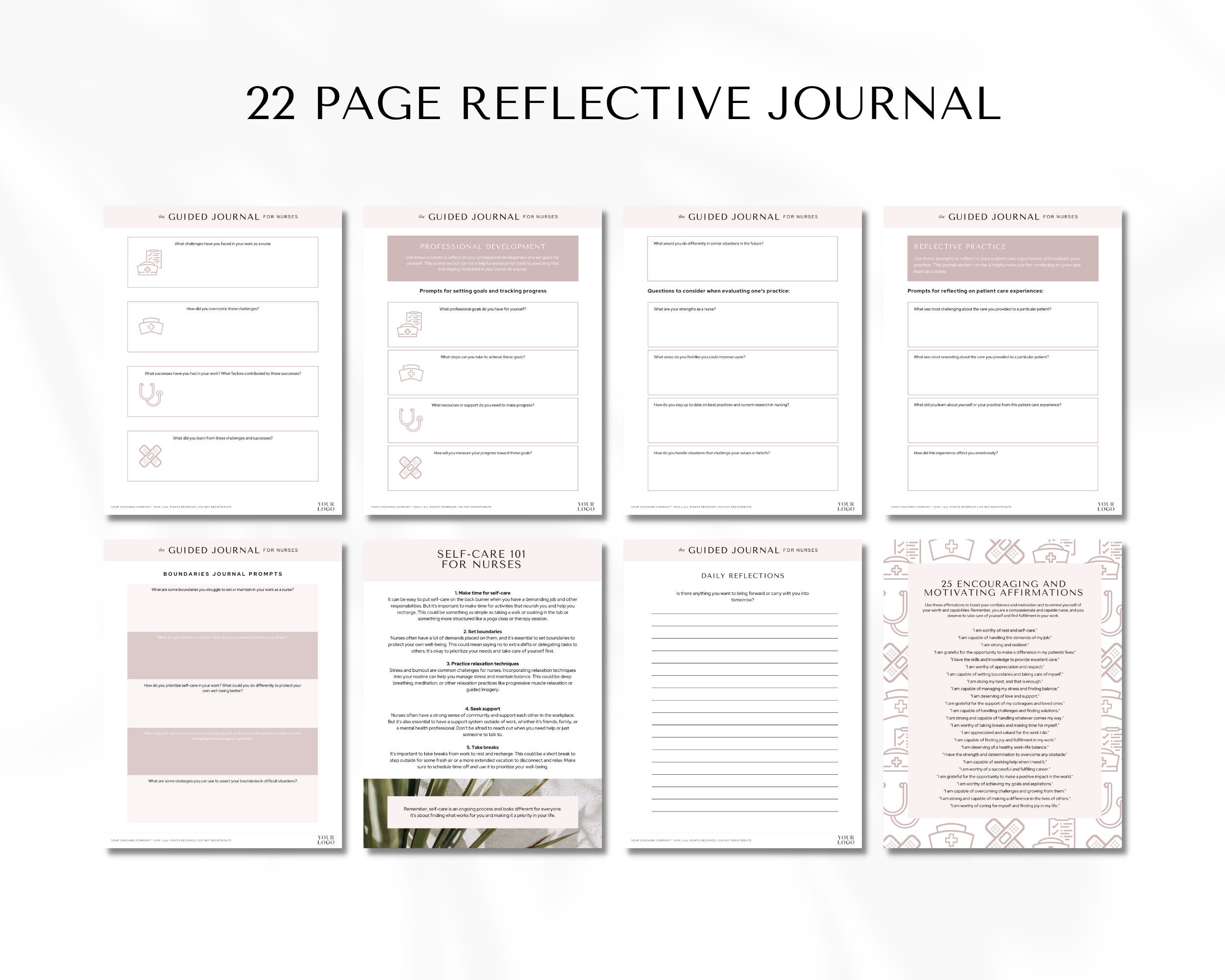 Guided Journal for Nurses, Printable Journal Nursing, Nursing Student ...