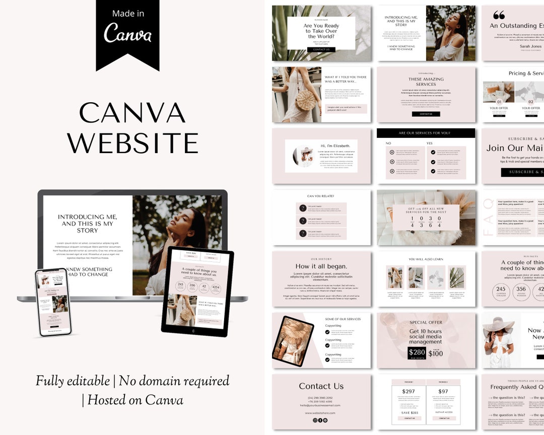 Canva Website Template, Website Templates, Done for You Website, Canva ...