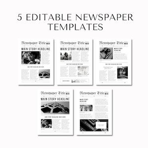 Newspaper Canva Template, Newspaper Printable, Wedding Program ...