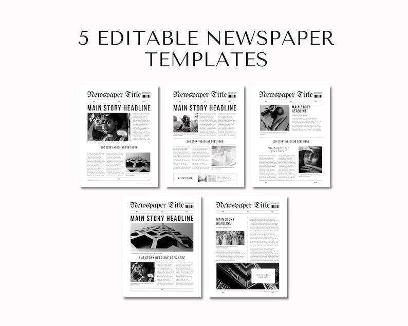 Newspaper Canva Template, Newspaper Printable, Wedding Program ...