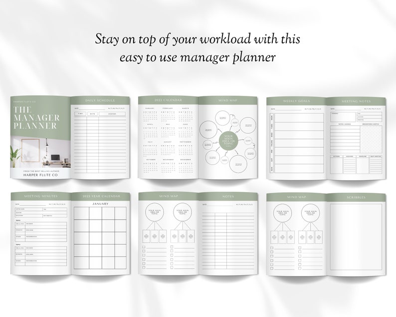 Manager Planner, Printable Work Planner, Business Planner Printable PDF ...