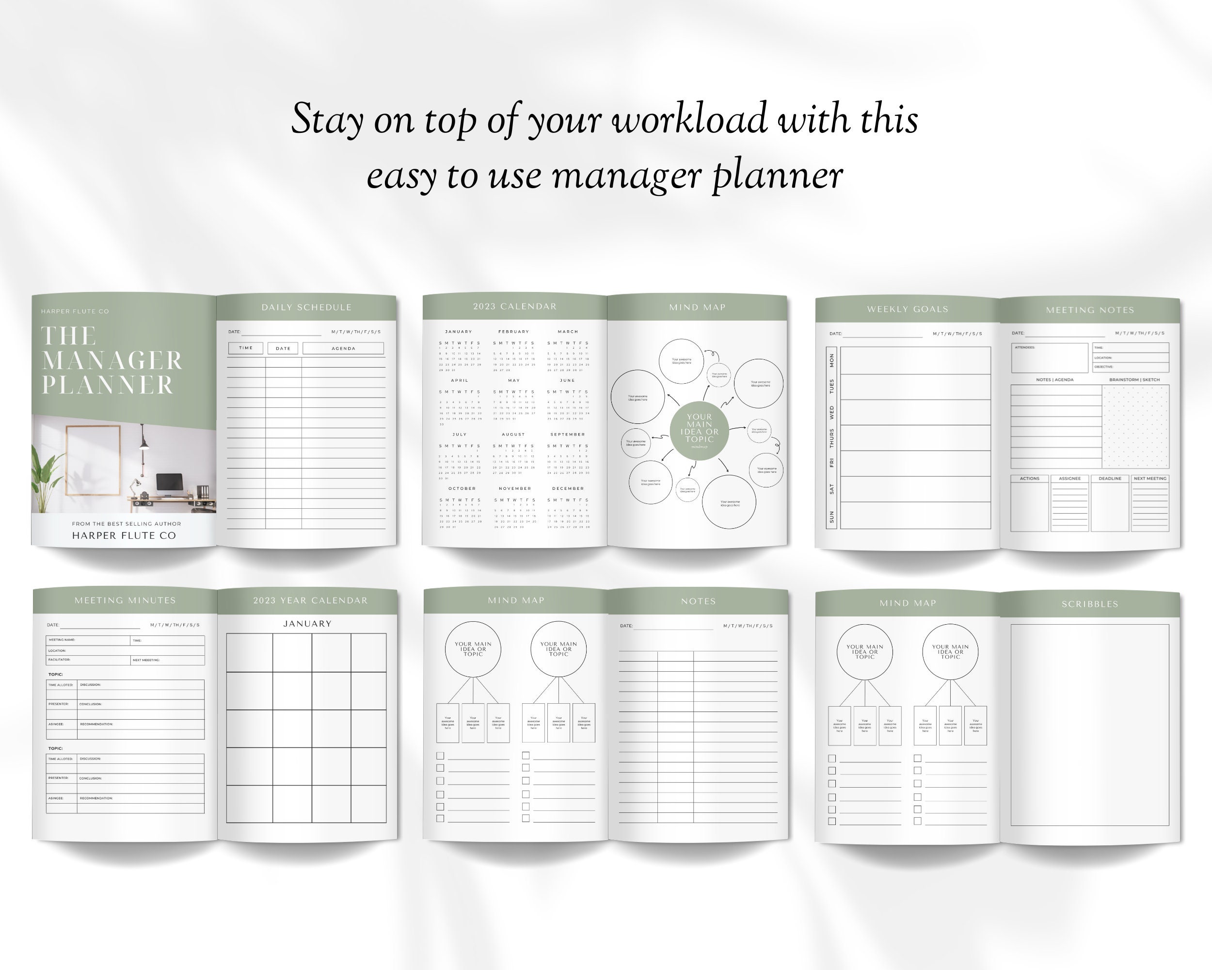 Editable Office Task Planner Bundle, Printable Work Schedule Planner ...