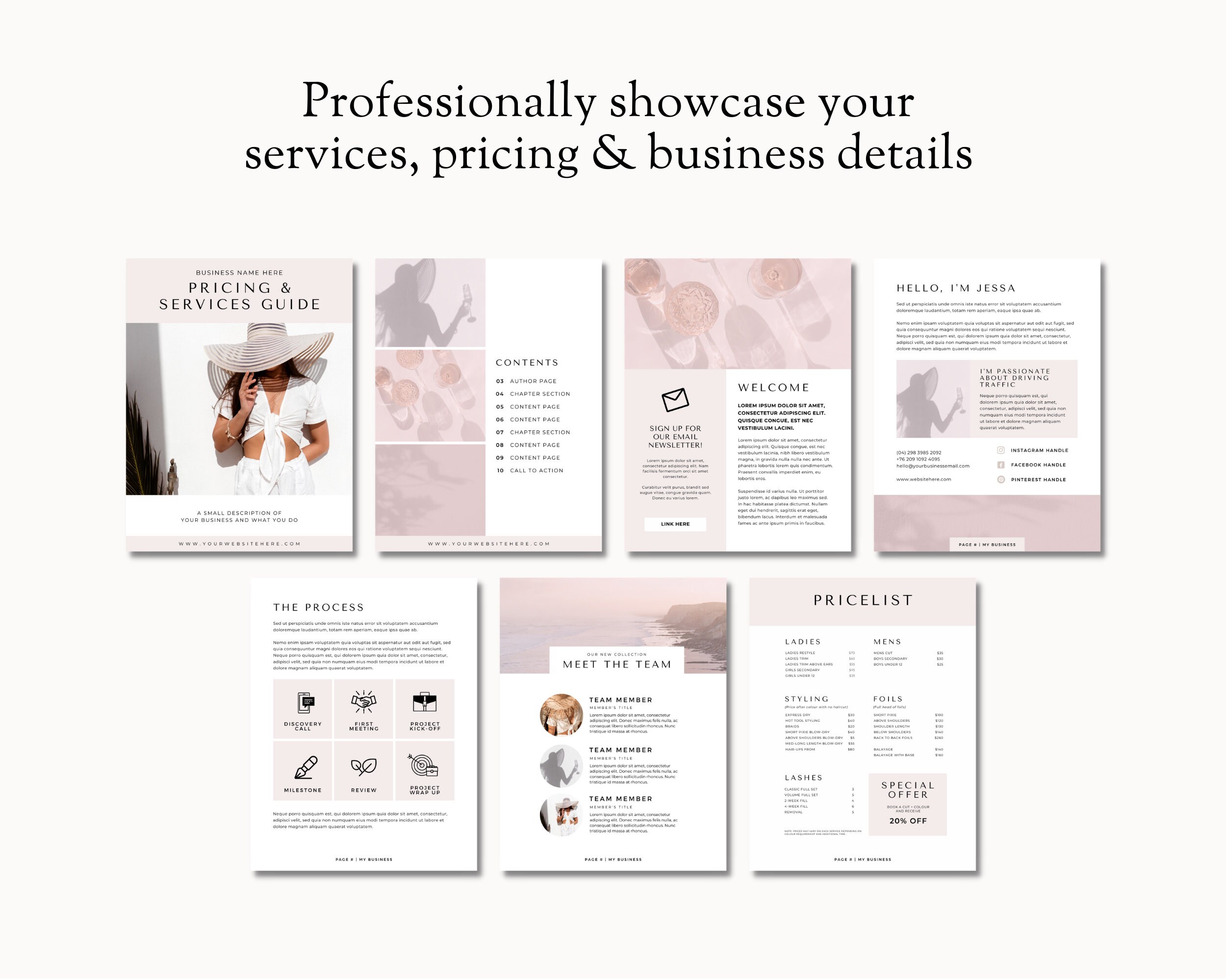 Services & Pricing Guide Template, Price List, Business Price List ...