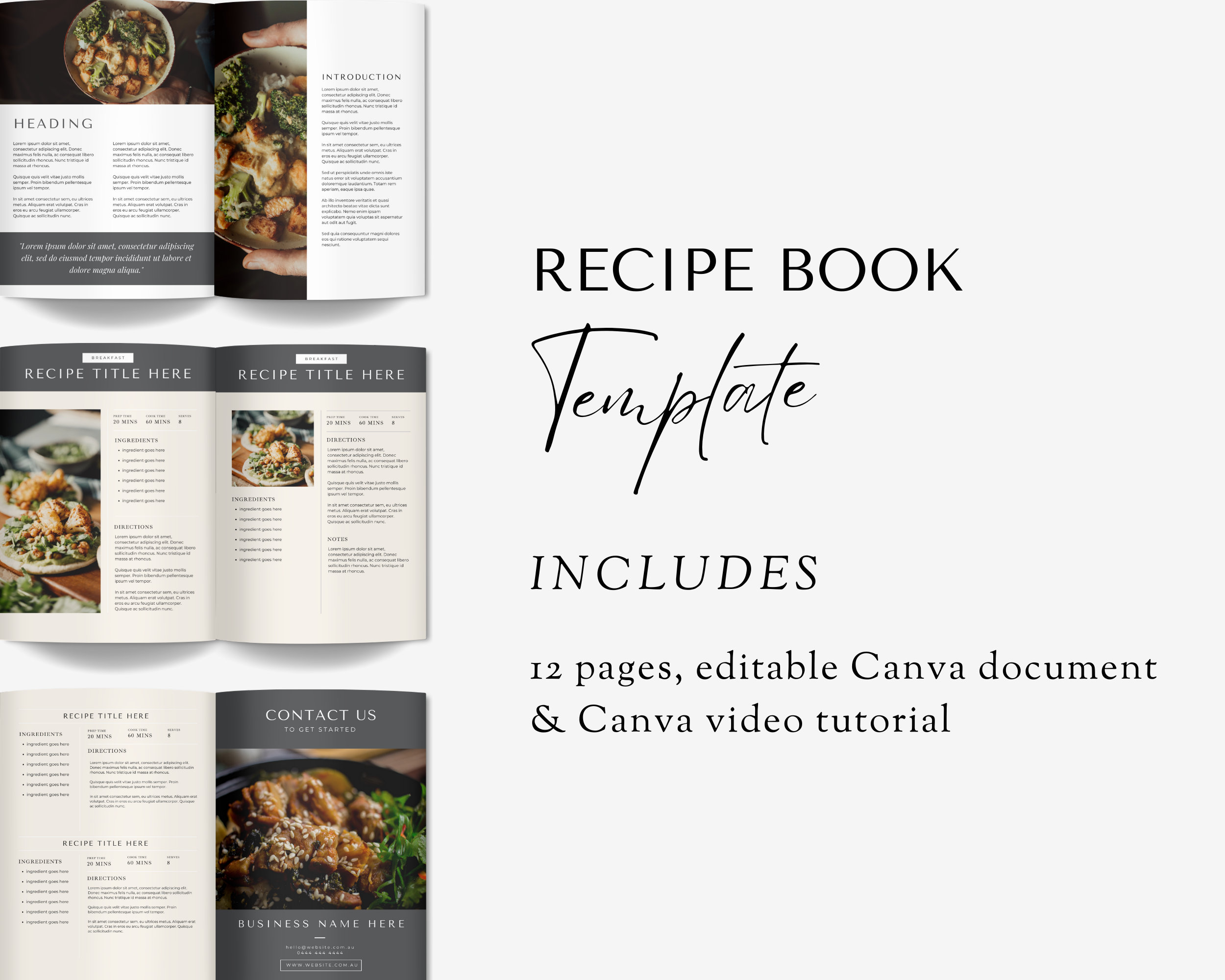 Cook Book Template Editable Online, Editable Cook Book, Cook Book Canva ...