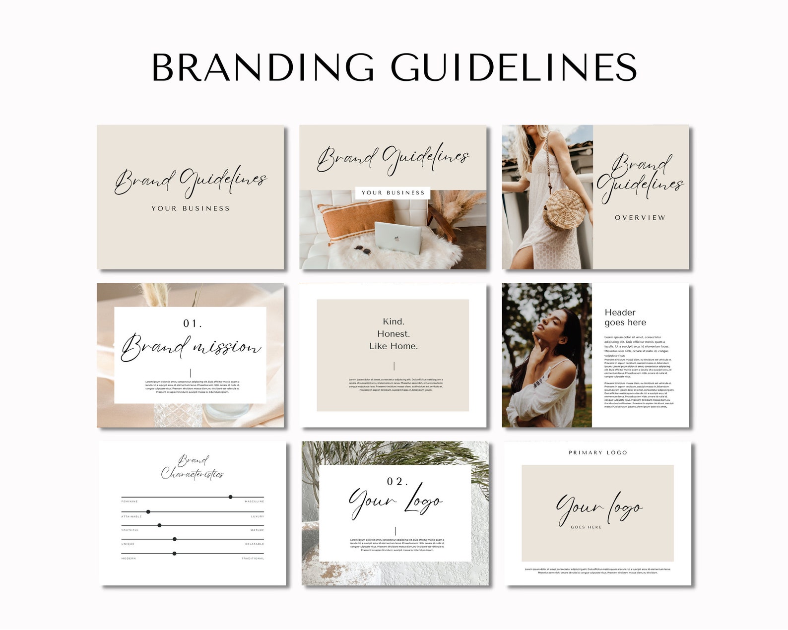 Branding Guidelines Template, Brand Style Guide Template, Editable ...
