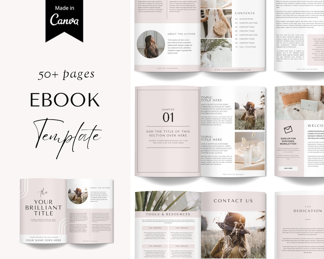 50 Page Ebook Template Canva, Editable Ebook Template, Ebook Digital ...