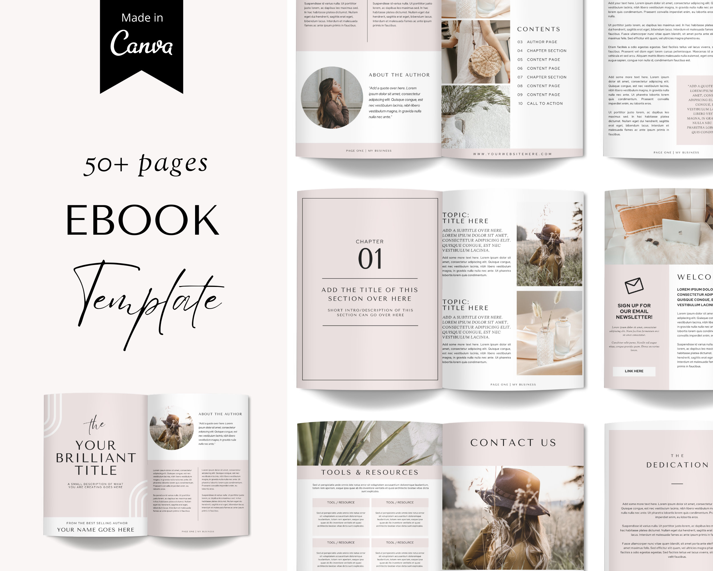 50 Page Ebook Template Canva, Editable Ebook Template, Ebook Digital ...