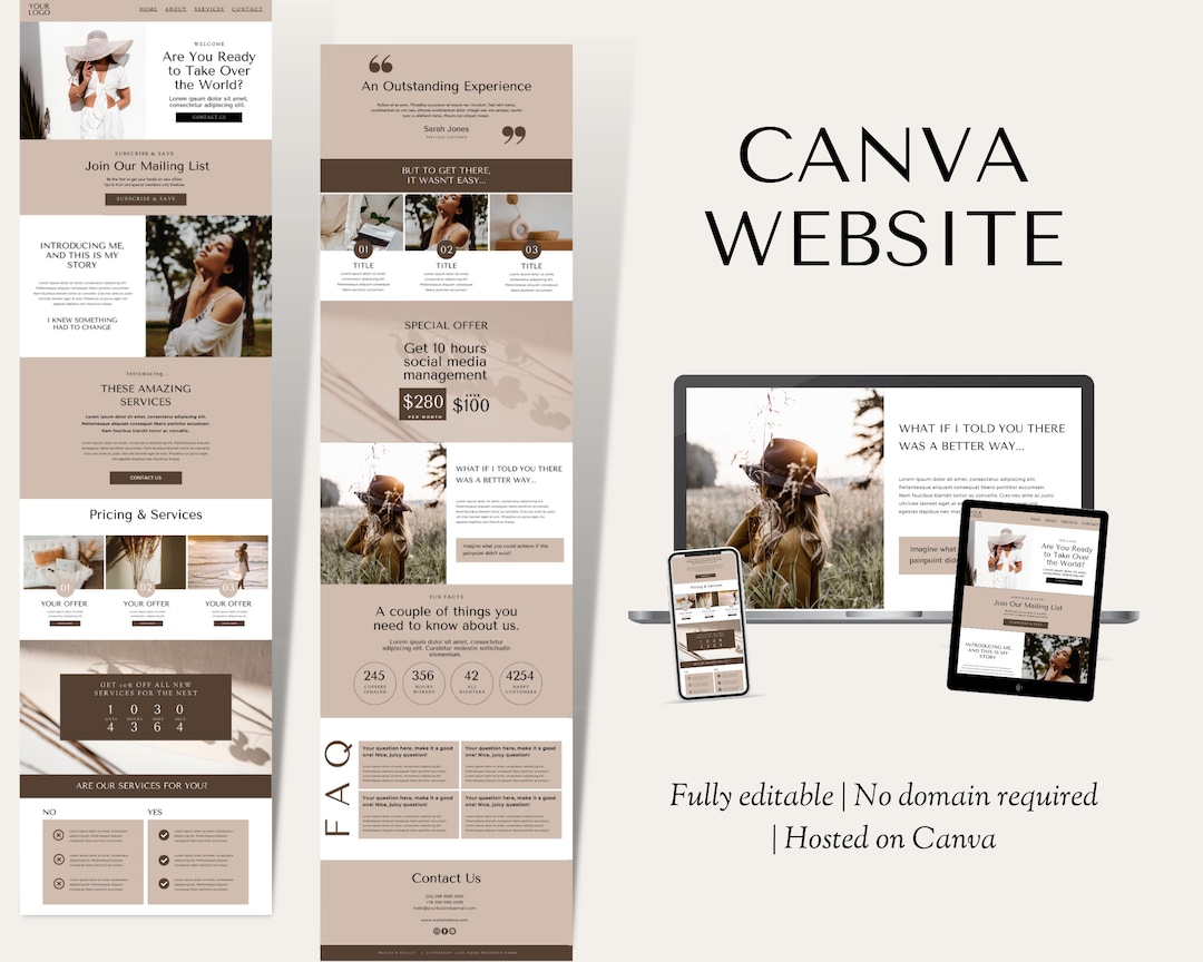 Canva Website Template, Website Templates, Done for You Website, Canva ...