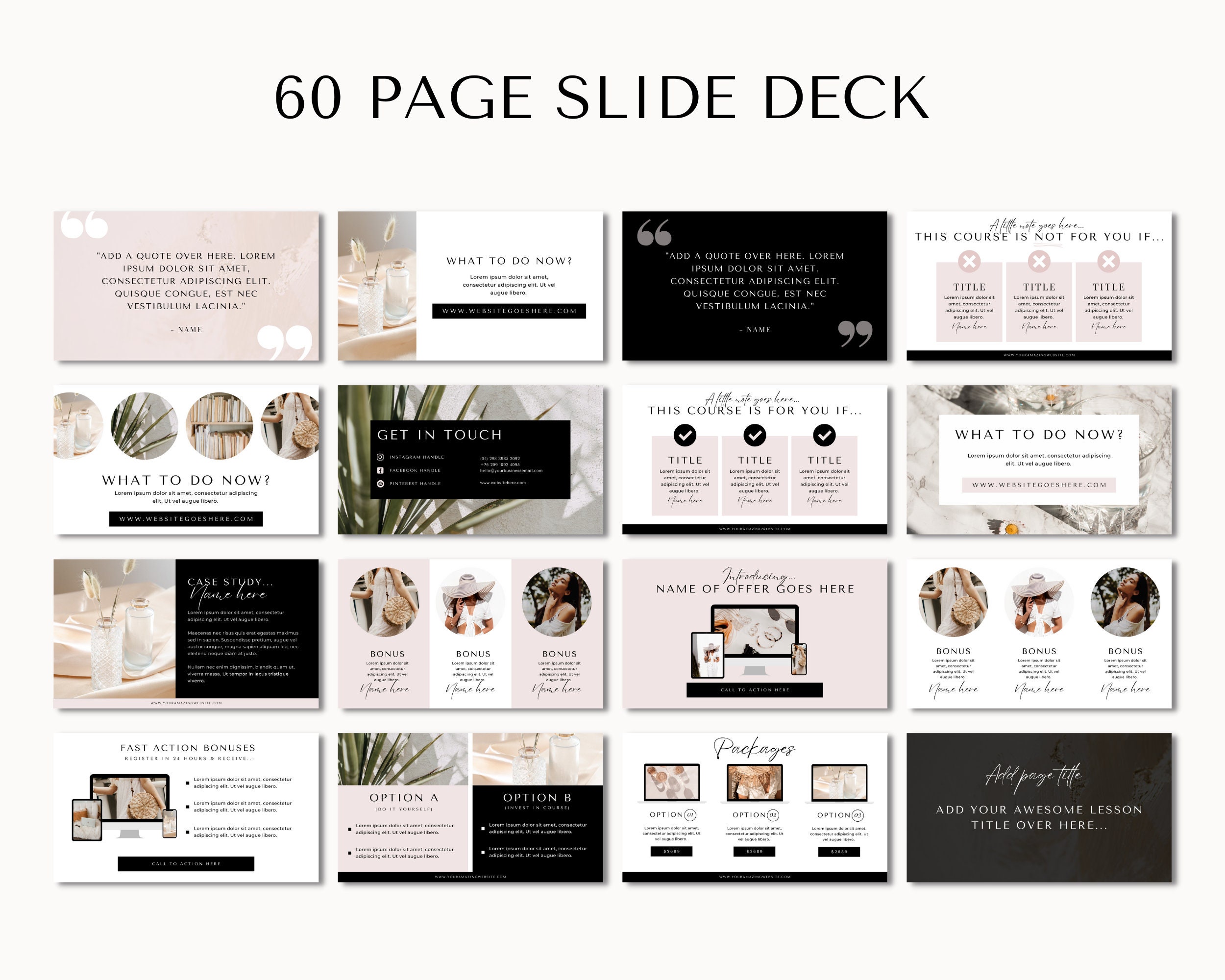 Business Pitch Deck Template, Business Template, Editable Pitch Deck ...