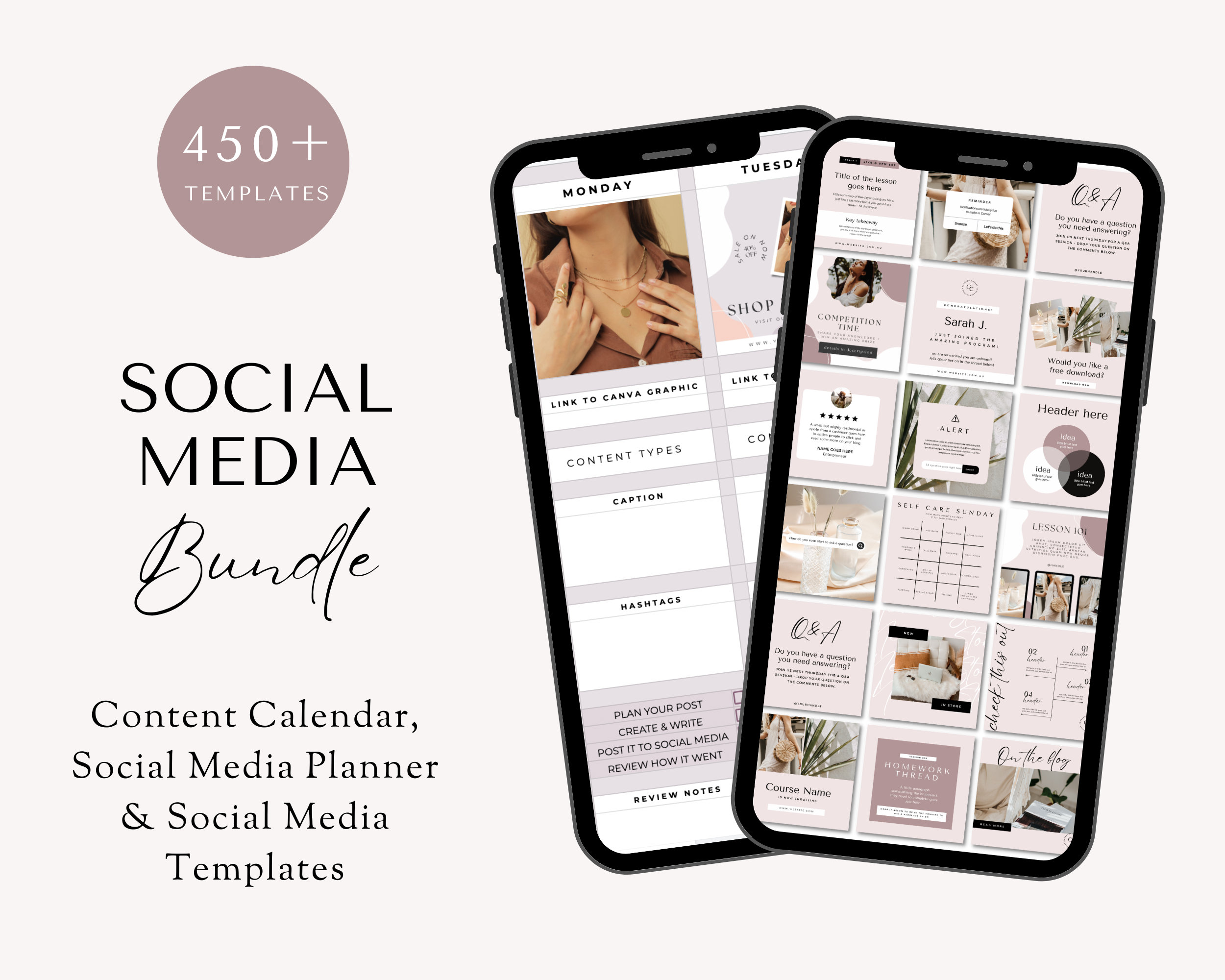 Social Media Content Calendar, Social Media Planner, Social Media ...