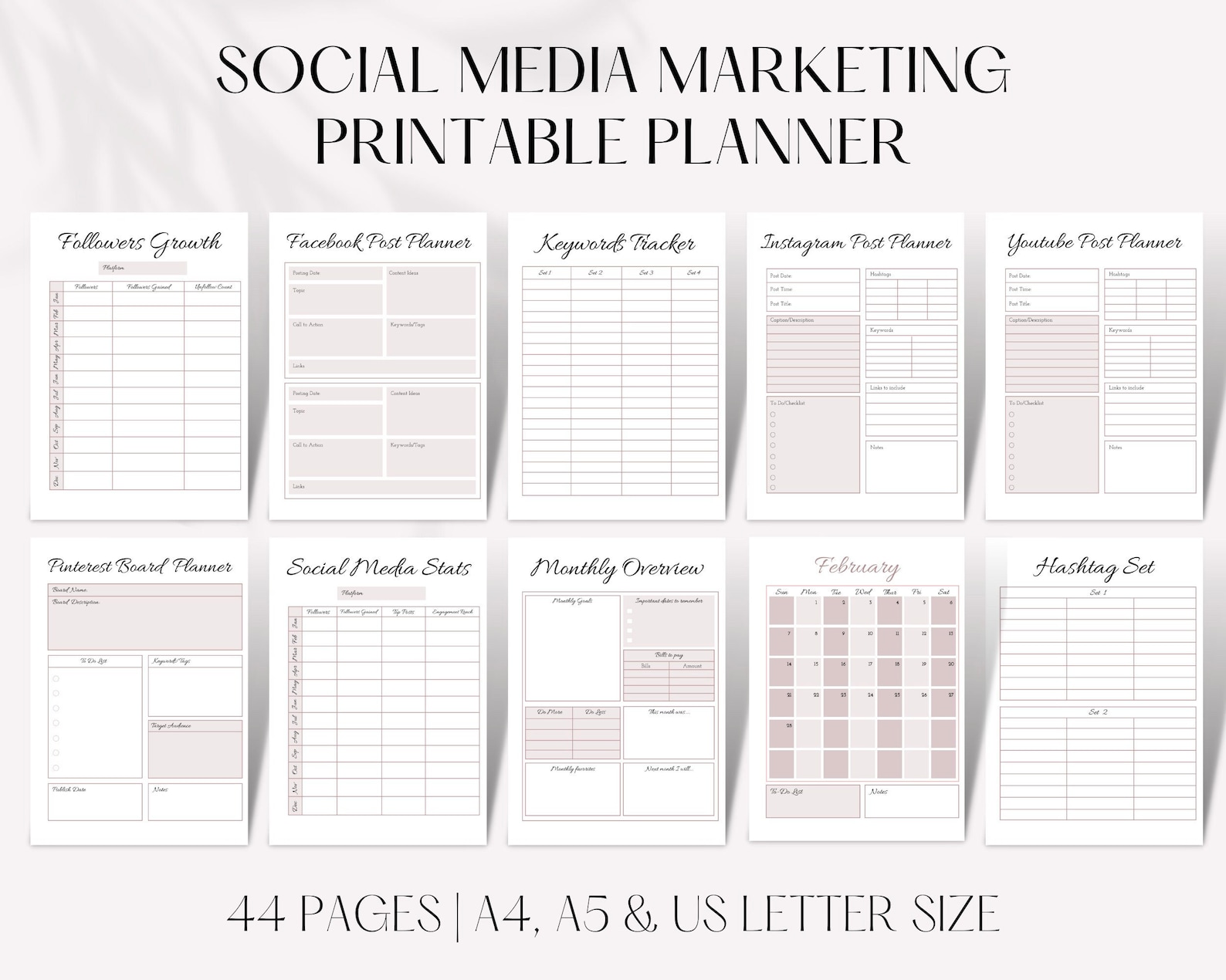 Social Media Planner Printable, Social Media Planner Instagram ...