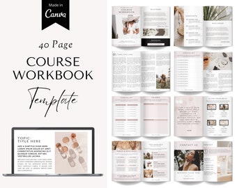 Editable Workbook Template, Canva Online Course Workbook, Ebook ...