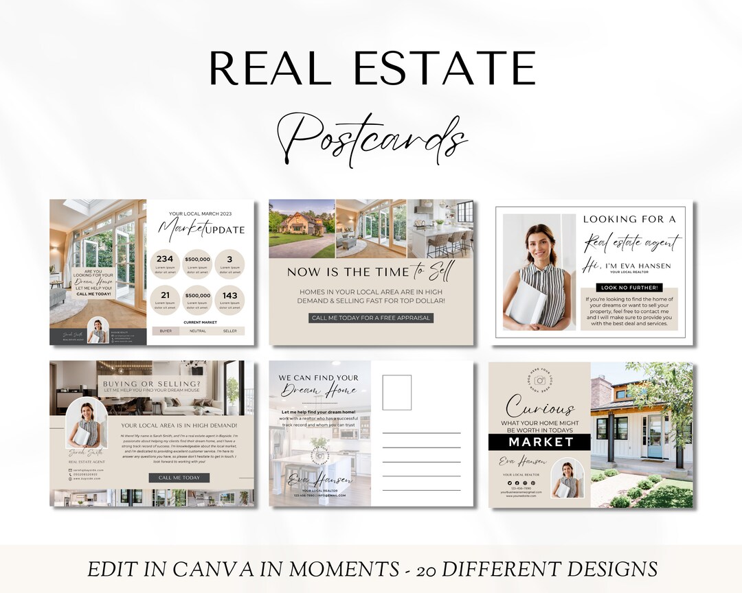 Real Estate Postcard Bundle, Real Estate Postcard Canva, Real Estate ...
