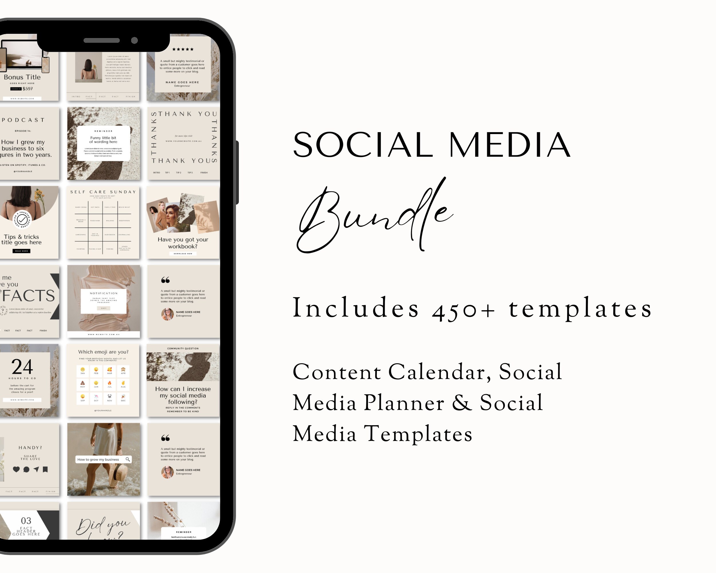 Social Media Content Calendar, Social Media Planner, Social Media ...