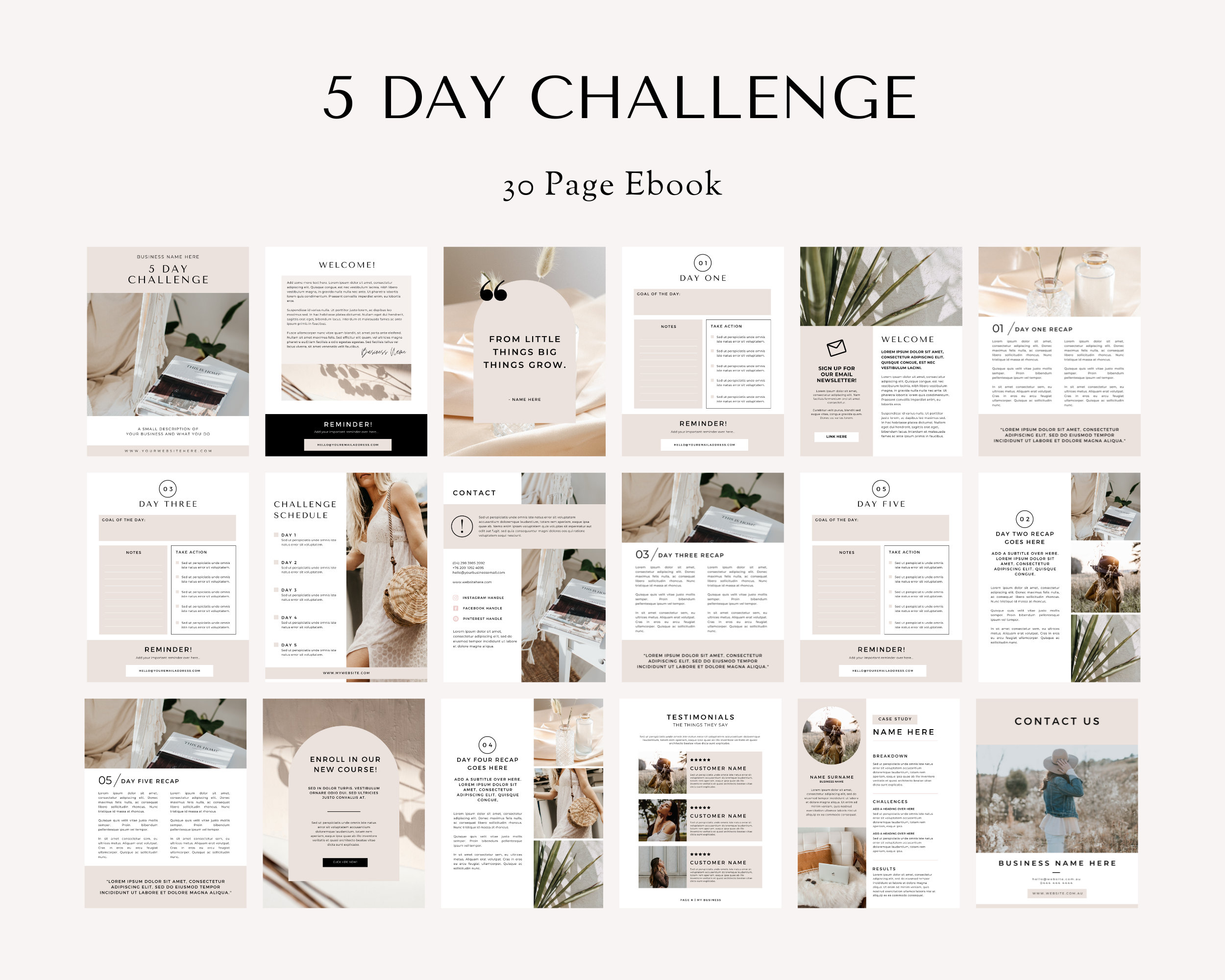 Coach Challenge Template, 5 Day Challenge Bundle, Launch Canva ...