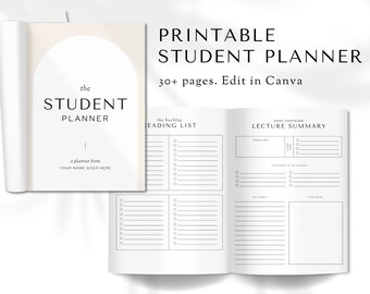 Printable Student Digital Planner, Academic Planner Printable, College ...