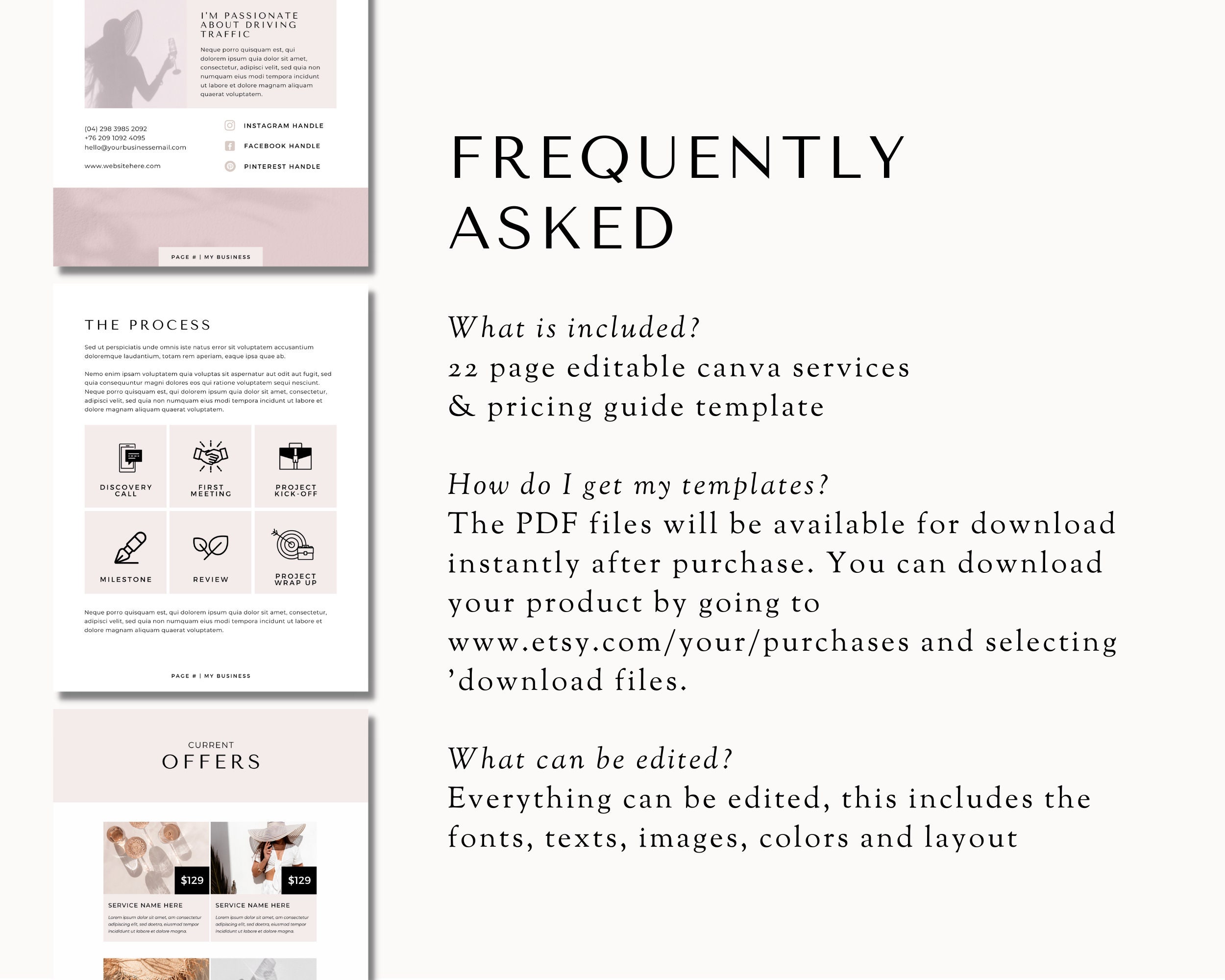 Services & Pricing Guide Template, Price List, Business Price List ...