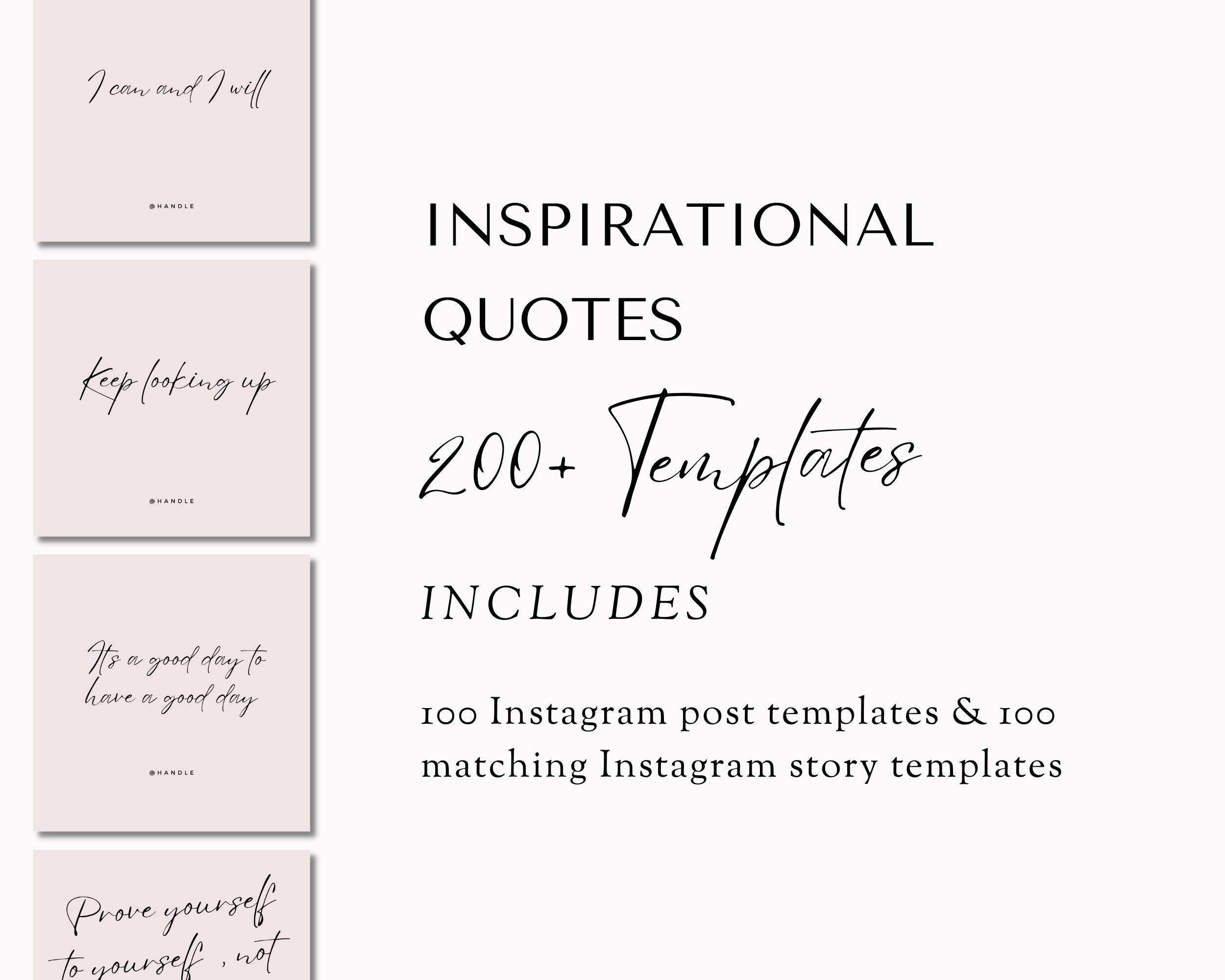Instagram Inspirational Quote Pack, Editable Quote Templates ...