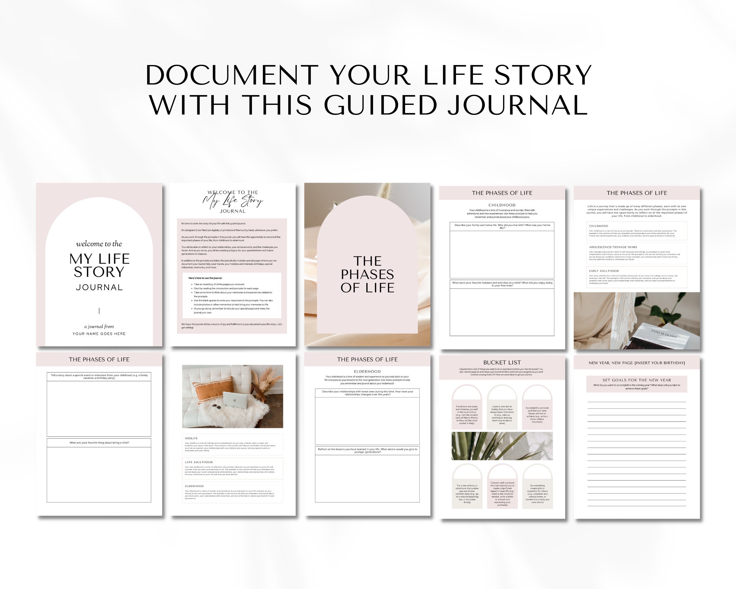 Life Story Journal, Achievement Journal, Bucket List Journal, Guided ...