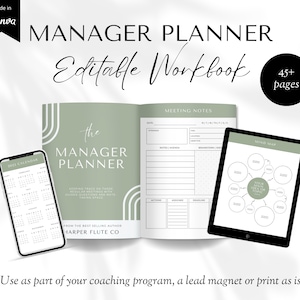 Manager Planner, Printable Work Planner, Business Planner Printable PDF ...