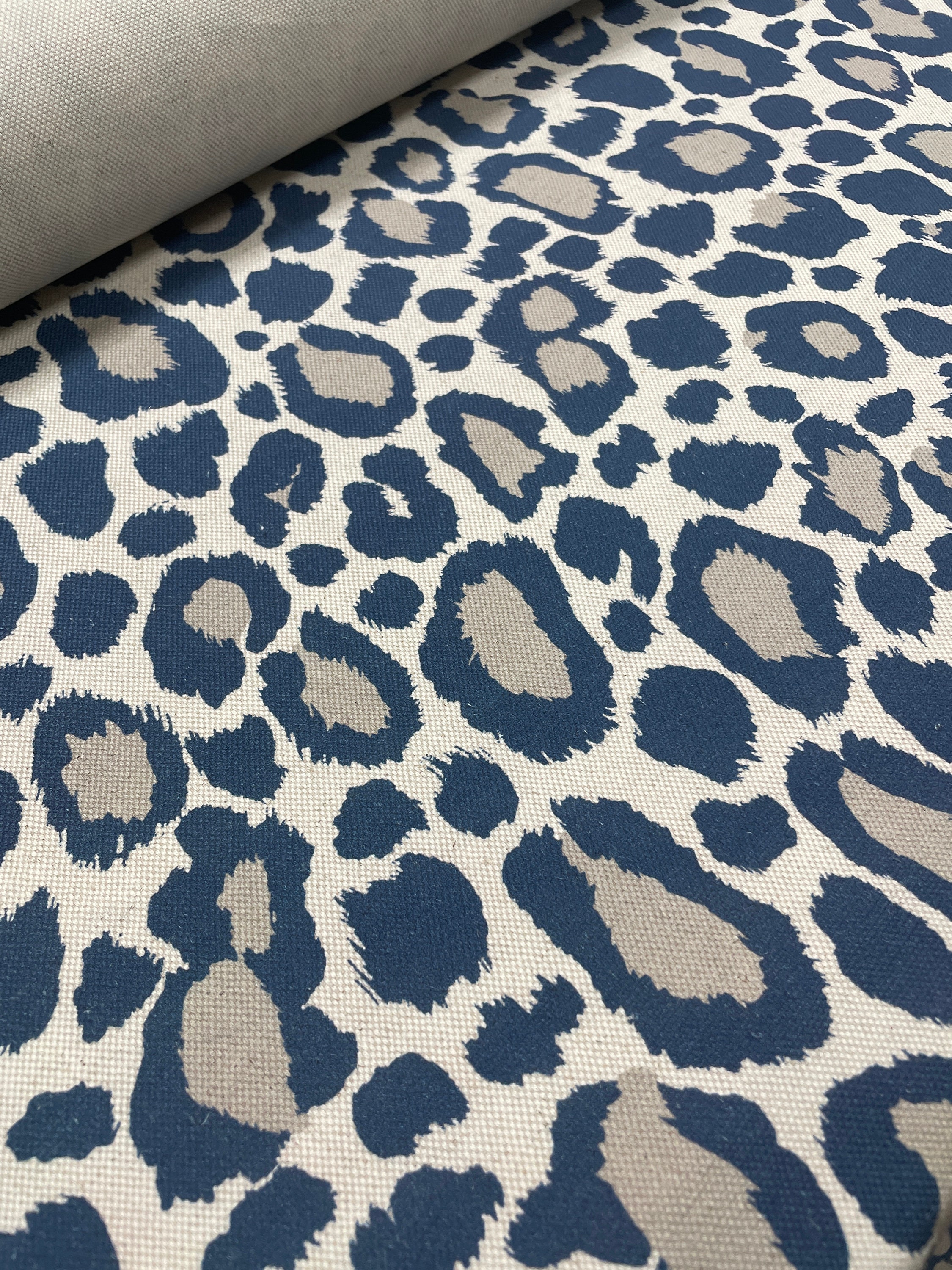 Anna French / Thibaut Upholstery Fabric ~ African Leopard / Navy ...